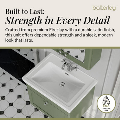 Balterley Classique Traditional Bathroom Wall Hung 1-Drawer Vanity Unit ...