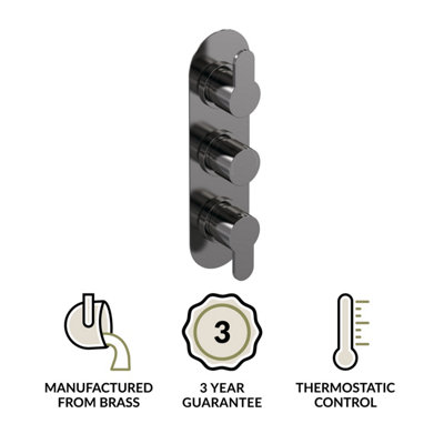 Balterley Consall Round Concealed Triple Thermostatic Shower Valve 2 ...