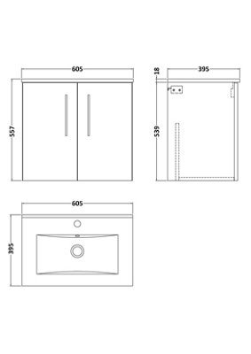 Balterley Contemporary Bathroom 2 Soft Close Door & Minimalist Wall ...