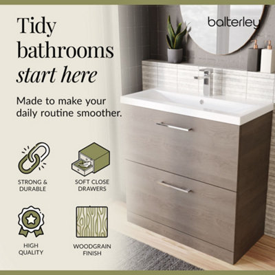 Balterley Contemporary Bathroom Floor Standing 2-Drawer Vanity Unit ...