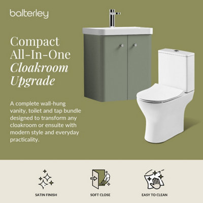 Balterley Contemporary Wall Hung 2 Door Bathroom Vanity Unit, Basin ...