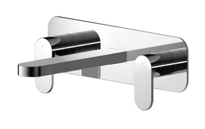 Balterley Current Modern Round Wall Mount 3 Tap Hole Basin Mixer Tap ...