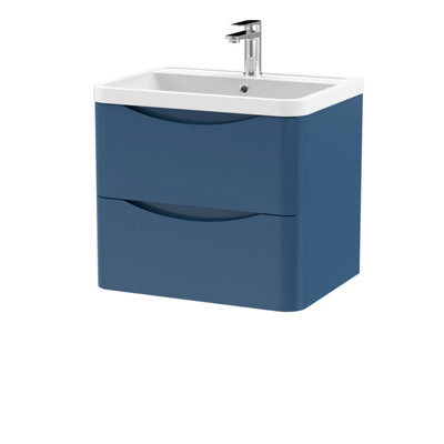 Balterley Dunwood Wall Hung 2 Drawer Bathroom Vanity Unit & Polymarble ...