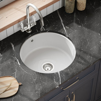 Balterley Fireclay Ceramic Bowl Round Undermount Kitchen Sink with ...