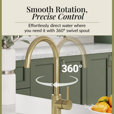 Balterley Gratwich Kitchen Mono Mixer Tap with Single Lever Handle ...