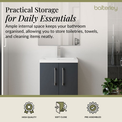 Balterley Level Compact Bathroom Cloakroom Vanity Basin Unit with ...