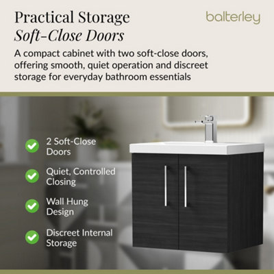 Balterley Level Modern Bathroom Wall Hung 2-Door & Mid-Edge Vanity Unit ...