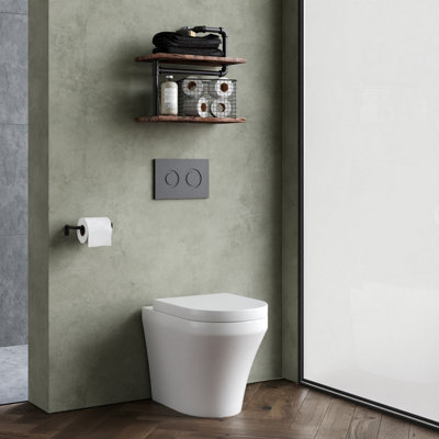 Balterley Mila Round Wall Hung Ceramic Toilet Pan with Soft Close Seat ...