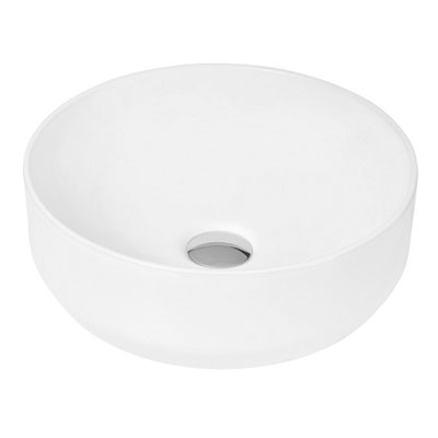 Balterley Modern Bathroom Round Vessel Basin for Countertop Use, White ...