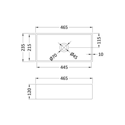Balterley Nova Rectangular Countertop Vessel Basin for Modern Bathroom ...