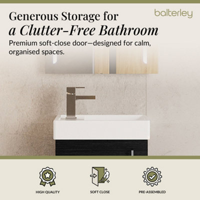 Balterley Saint Bathroom 400mm Wall Hung/Floor Standing 1-Soft Close ...