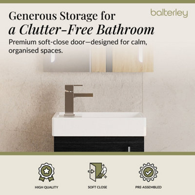 Balterley Saint Contemporary Bathroom Floor Standing 1 Soft-Close Door ...