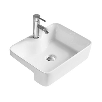 Balterley Semi Recessed Basin - gloss white- 480mm at B&Q