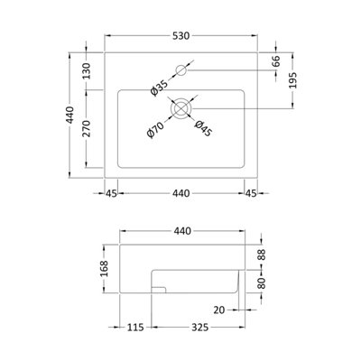 Balterley Semi-Recessed Bathroom Basin, Contemporary Style, Sleek ...
