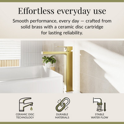 Balterley Square Tall Mono Basin Mixer Tap with High Rise Design ...