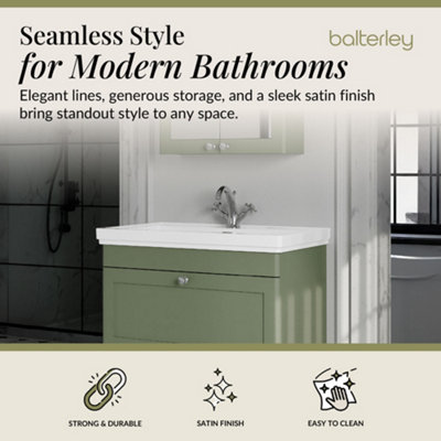 Balterley Swynnerton Traditional Bathroom Wall Hung 1-Drawer Vanity ...