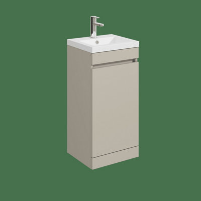 Balterley Tean 400mm Floor Standing 1 Door Compact Unit with Polymarble ...