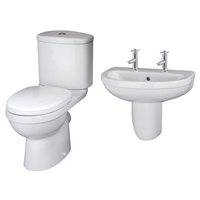 Balterley Vito Bathroom Suite: Close-Coupled Toilet w/ Dual-Flush ...