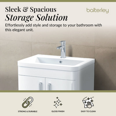Balterley Wave Contemporary Bathroom 2 Soft Close Door Floor Standing ...