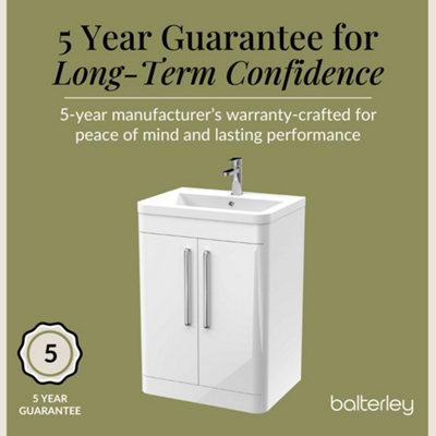 Balterley Wave Contemporary Bathroom 2 Soft Close Door Floor Standing ...