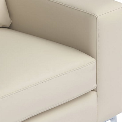 Baltic Faux Leather 2 Seater Sofa In Ivory
