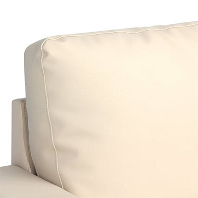 Baltic Faux Leather 2 Seater Sofa In Ivory