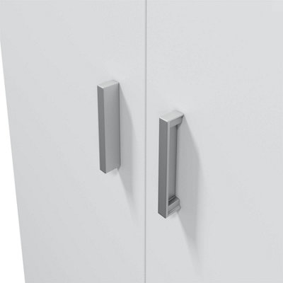 BALTIC Tall White Bathroom Storage Cabinet with 2 Doors- Slim ...