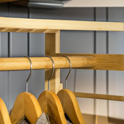 Bamboo 155CM Tall Open Wardrobe With Shelves