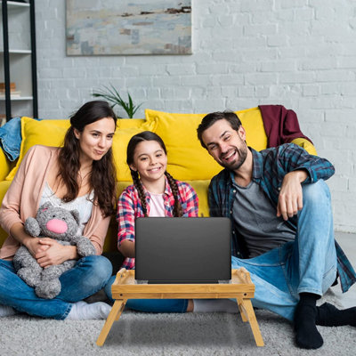 Bamboo Bed Tray Table With Handles & Foldable Legs, Multipurpose Lap ...