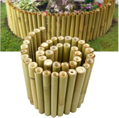 Bamboo Border Edging Garden Lawn Decorative Edge Fence Outdoor 1m x ...