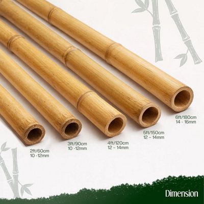 Bamboo Canes 3ft / 90cm, 200 Pack Heavy Duty Plant Support Garden Canes