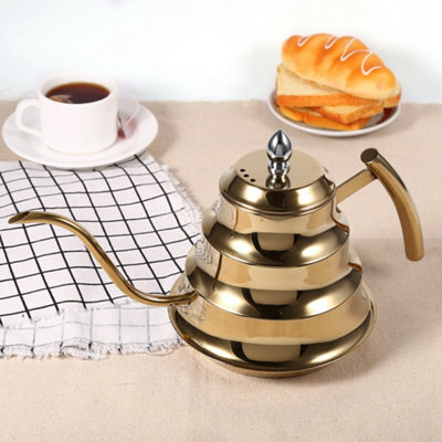 Bamboo Joint Design Stainless Steel Gooseneck Coffee Kettle Drip Pot ...