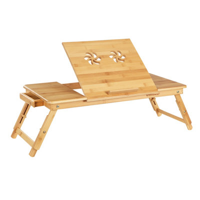 Bamboo Laptop Desk, Foldable Bed Table, for Left-hander, Right-hander ...