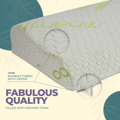 Bamboo Memory Foam Wave Pillow for Neck Shoulder Pain Orthopaedic ...