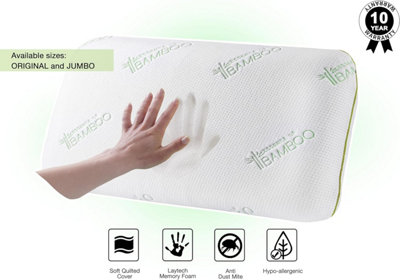 Bamboo Memory Laytech Foam Pillow for Side, Stomach and Back Sleepers ...