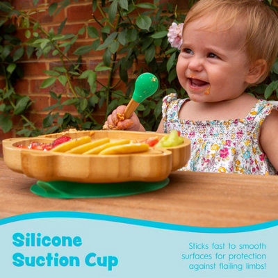 Bamboo Monkey Baby Weaning Plate & Fork Set