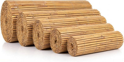BAMBOO SLAT FENCE 1M X 4M NATURAL GARDEN SCREENING ROLL FOR OUTDOOR ...