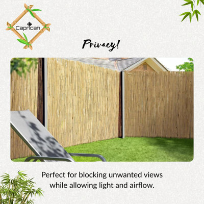 BAMBOO SLAT FENCE 1M X 4M NATURAL GARDEN SCREENING ROLL FOR OUTDOOR ...