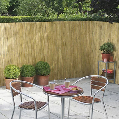 BAMBOO SLAT FENCE 1M X 4M NATURAL GARDEN SCREENING ROLL FOR OUTDOOR ...