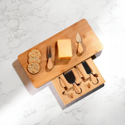 Bamboo Wooden Cheese Board Set