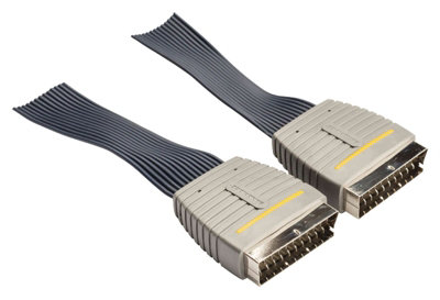 Bandridge 5 Metre 5M Gold Scart Video / TV VCR DVD Cable Lead 21 Pin ...