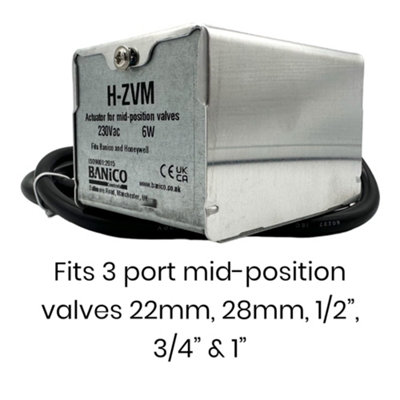 Banico H-ZVM 3 Port 22mm or 28mm Motorised Zone Valve Head Can Replace ...