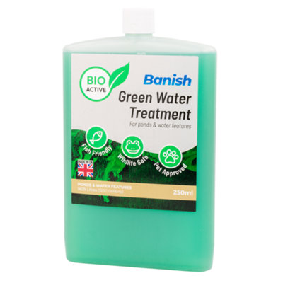 Banish BioActive Greenwater Pond Treatment 250ml Green Water Algae Eco ...