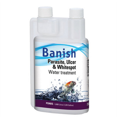 Banish Fish Parasite, Ulcer and Whitespot Treatment 250ml - Treats 5688 ...