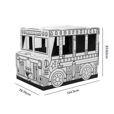 Bankers Box At Play Cardboard House Colour Your Own Childrens Playbus