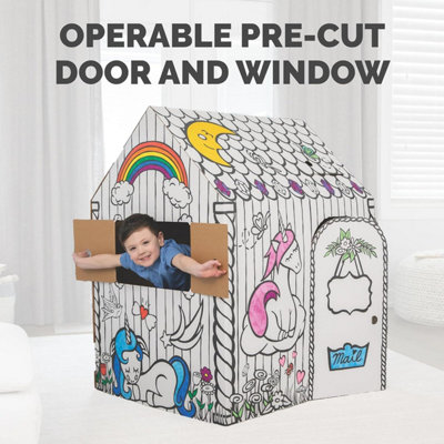 BANKERS BOX At Play Cardboard House Colour Your Own Childrens Playhouse ...