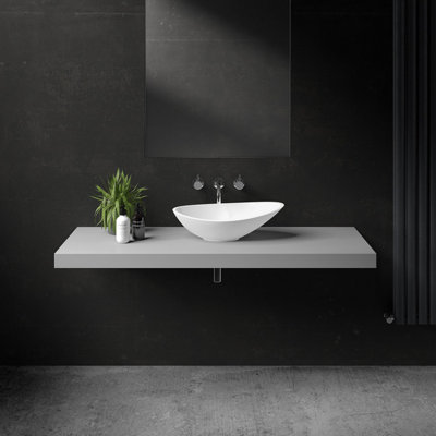 Banksy Stone Counter Top Basin 560 - Gloss White