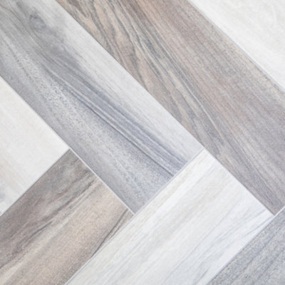 Banyan Tile Plank Effect Soft Lino Flooring 2m Width Sheet Vinyl R10 ...