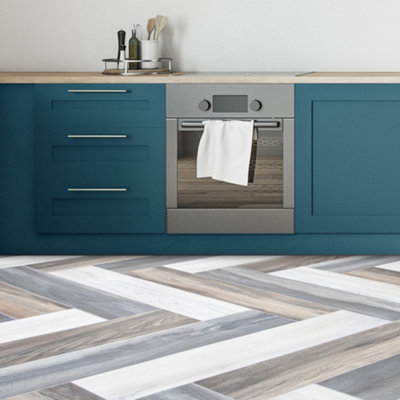 Banyan Tile Plank Effect Soft Lino Flooring 2m Width Sheet Vinyl R10 ...