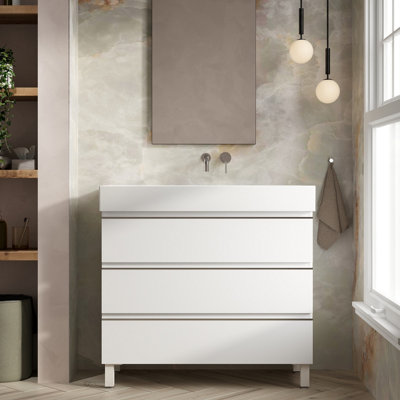 Banyetti Vatilla 1000 Floorstanding Vanity Unit with Veneto No Tap Hole ...
